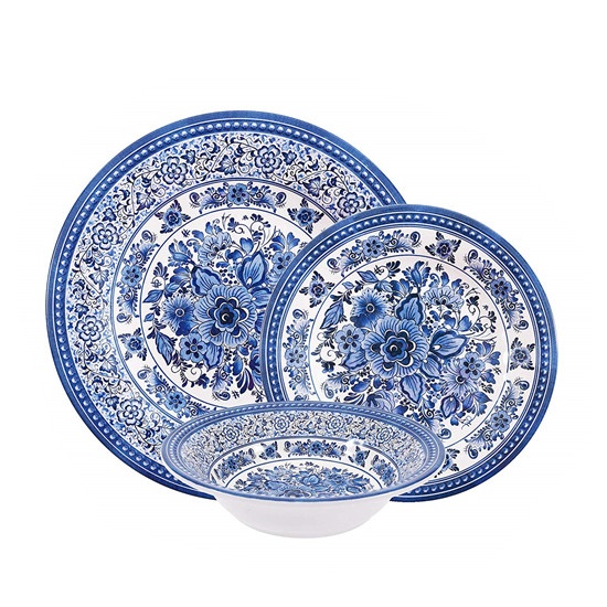 bead edge melamine dinner set